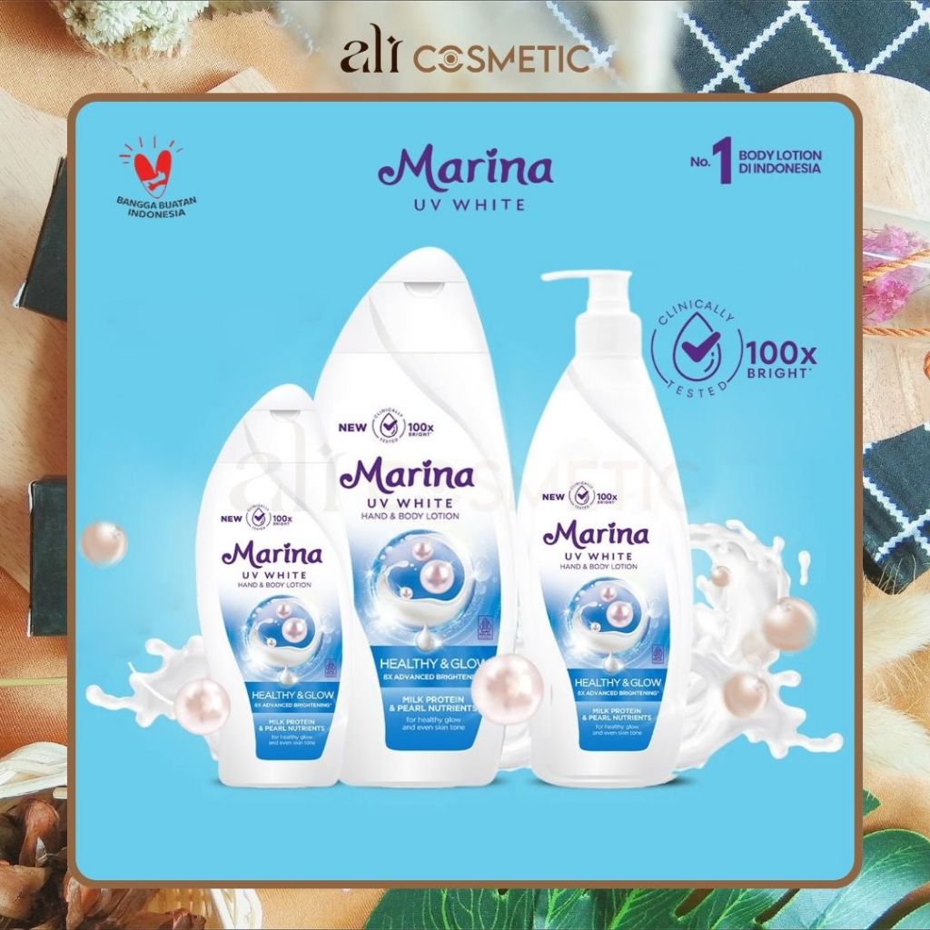 Jual ALI COSMETIC - Hand & Body Lotion Marina UV White Healthy & Glow ...