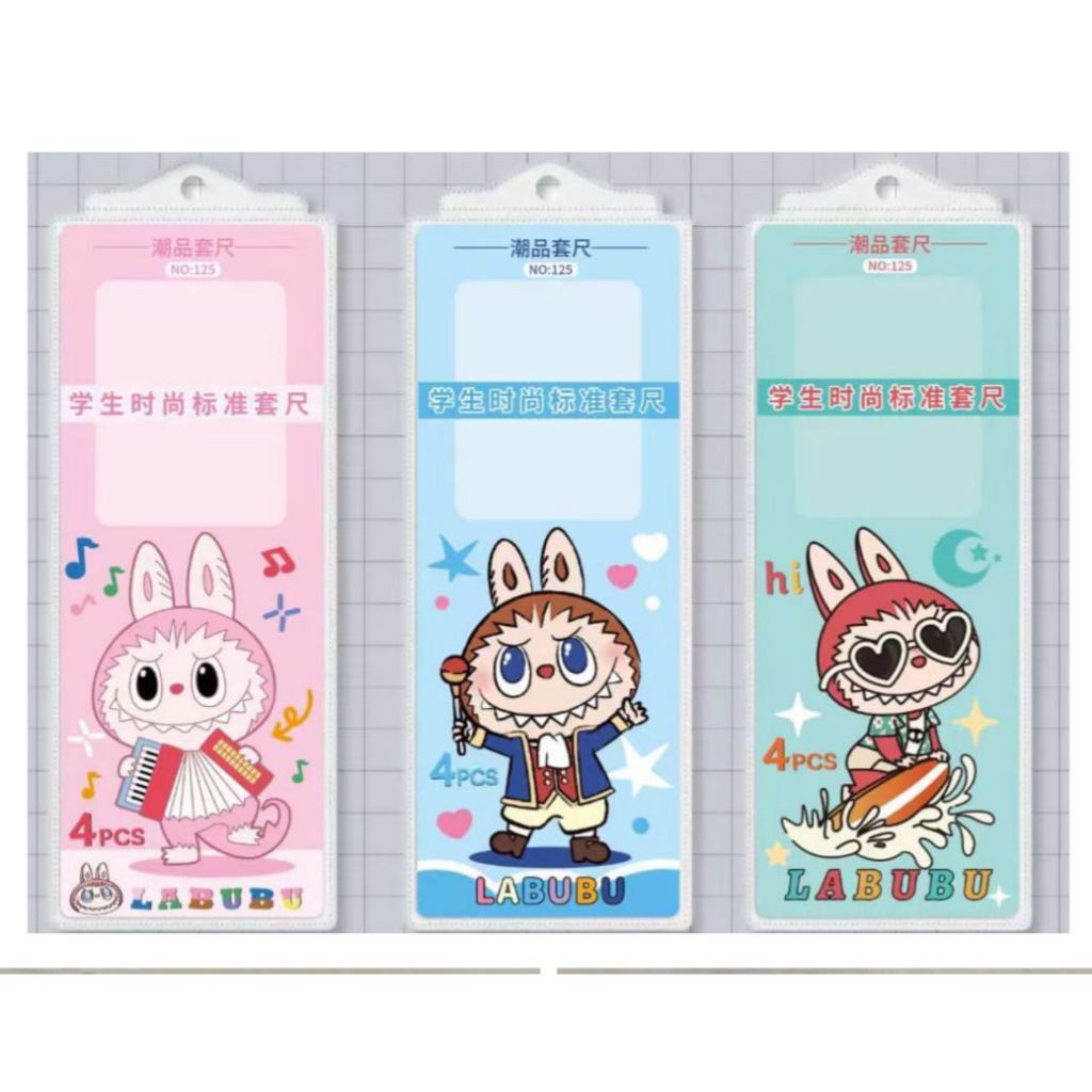 Jual Ruler Set Labubu Sanrio Karakter Penggaris Set isi 4 Model ...