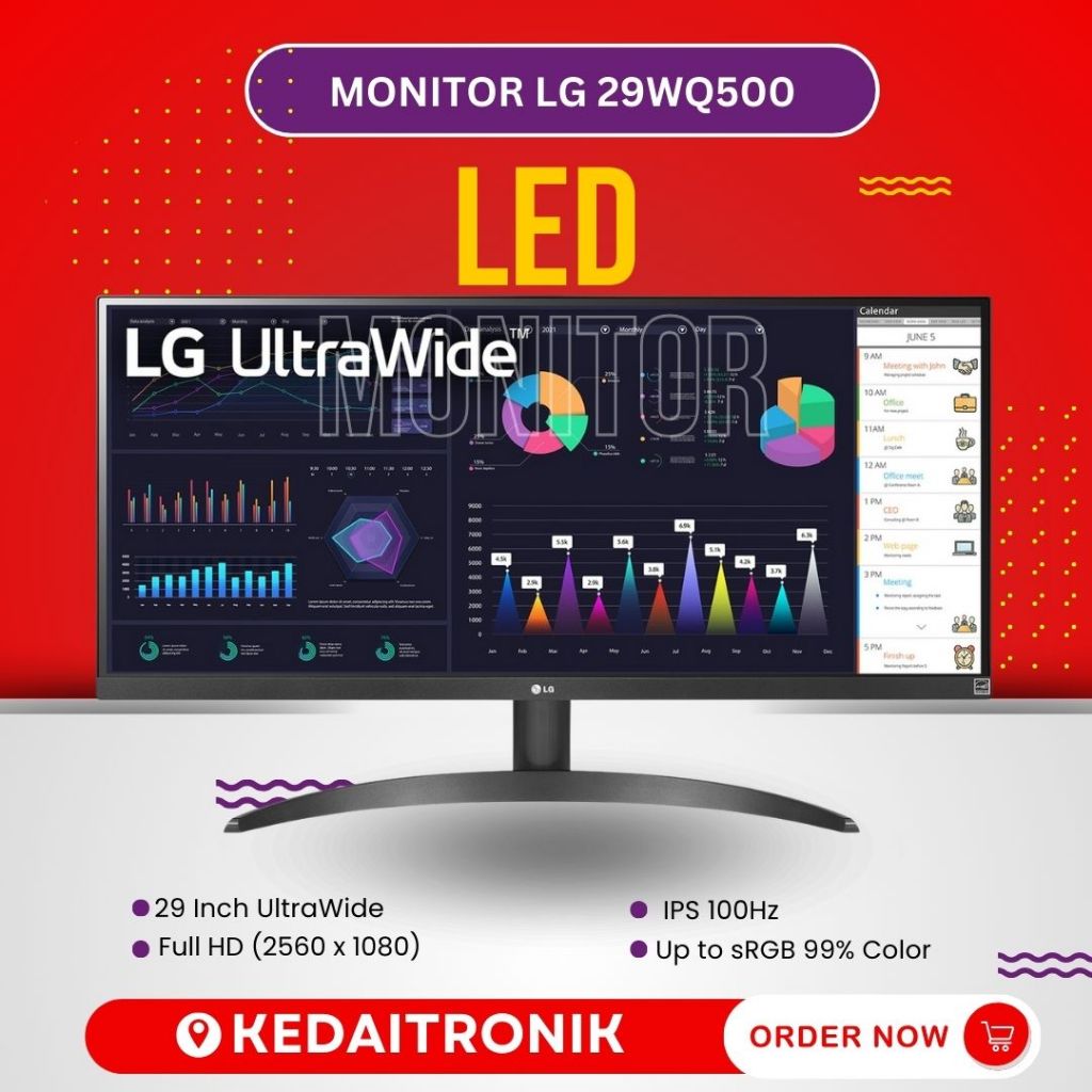 Jual NEW LED Monitor LG 29WQ500 UltraWide Full HD IPS HDR10 AMD ...