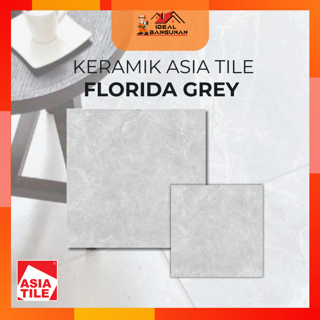 Jual [READY] KER. ASIA TILE 50X50 FLORIDA GREY | KERAMIK LANTAI ...
