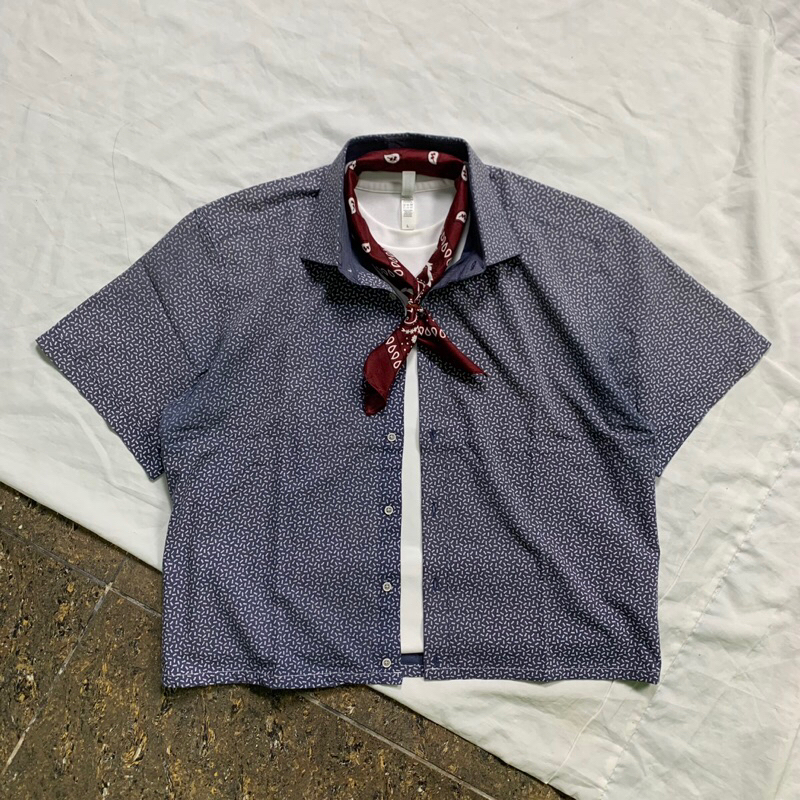 Jual LANCETTI boxy shirt (199), size M fit L (61cm x 58cm) | Shopee ...