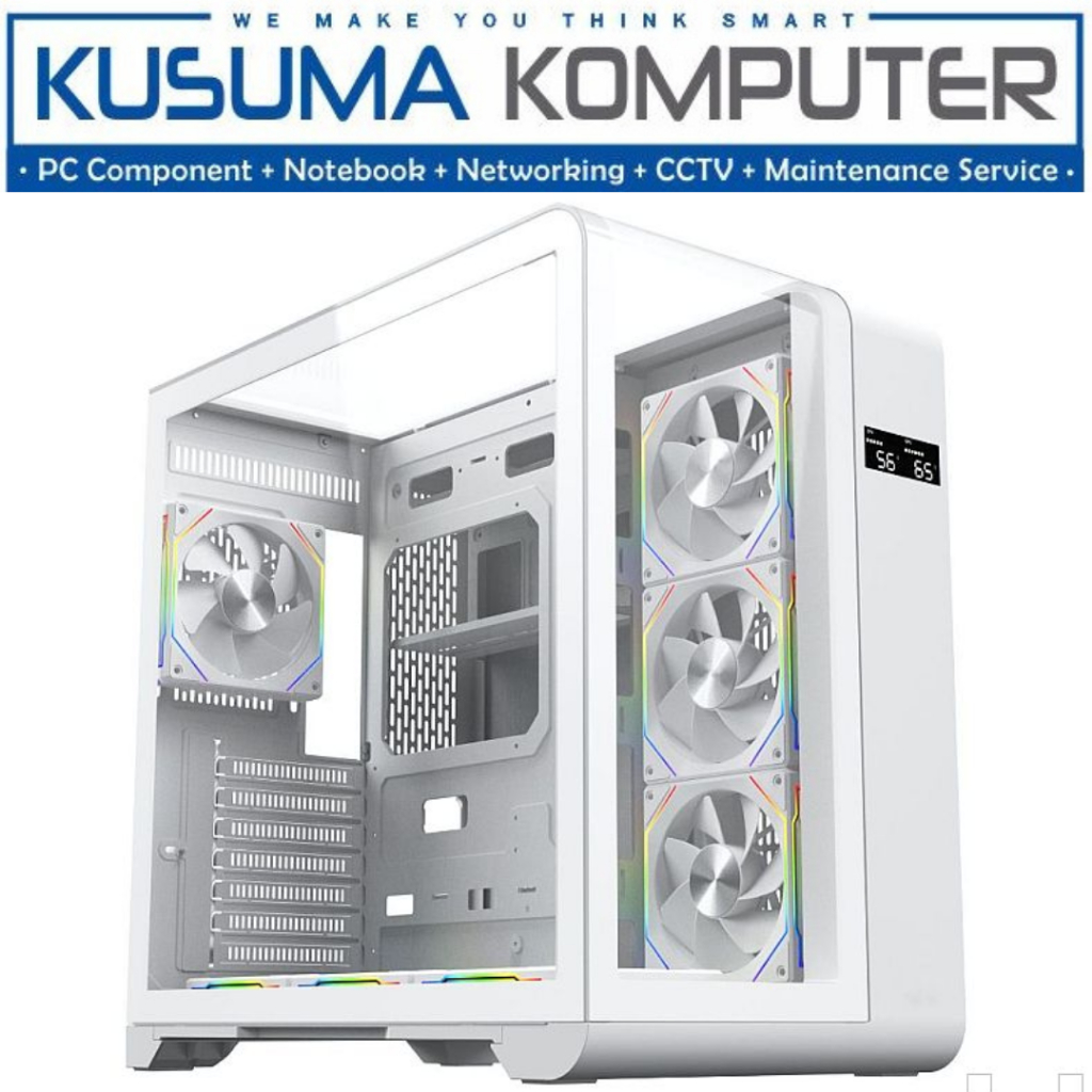 Jual Casing PC Raptor Glass Temp White Digital Micro ATX Gaming Case ...