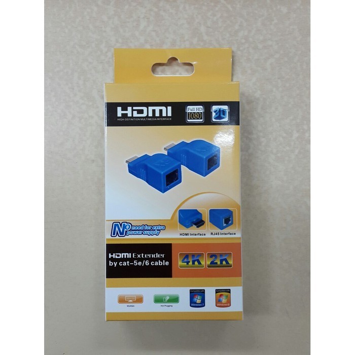Jual Hdmi Extender 30 Meter (By Cabel Lan RJ45 Cat 5E/6E) Hdmi Extender ...