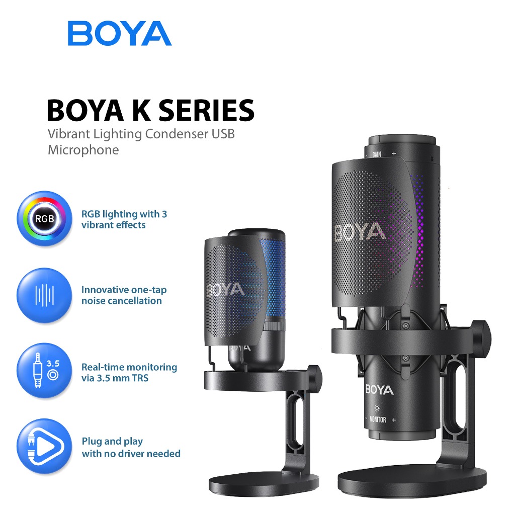 Jual BOYA K Series Mikrofon USB Kondensor Dekstop Plug and Play Mic Super-Cardioid dengan ...