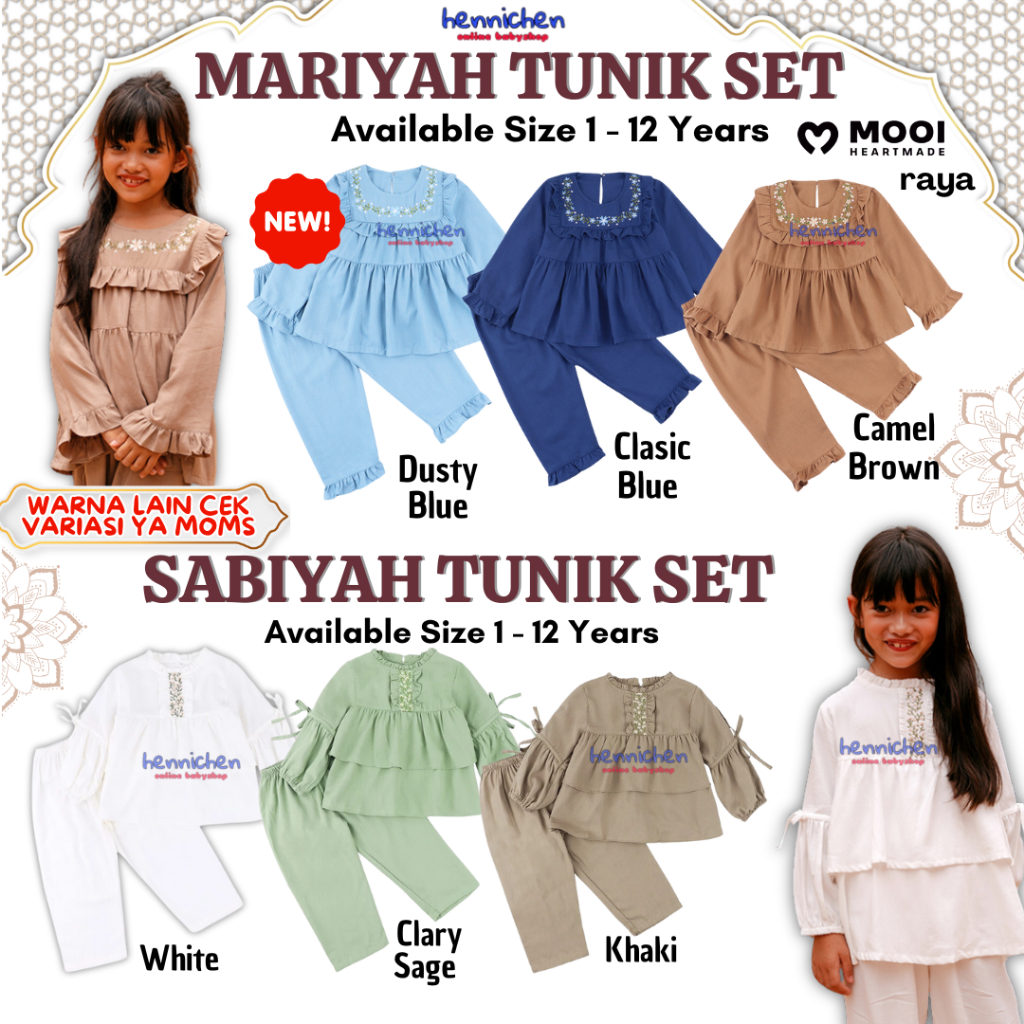 Jual MOOI MARIYAH TUNIK SET / SABIYAH TUNIK SET BAJU LEBARAN ANAK ...