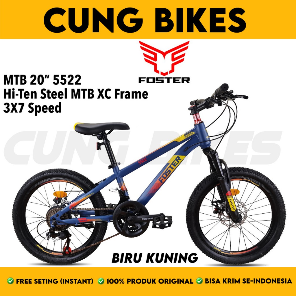 Jual Sepeda Gunung Foster 5522 MTB 20 inch rem disc 21 speed by Pacific | Shopee Indonesia