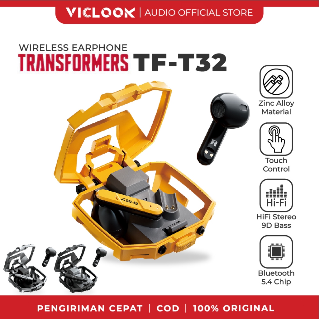 Jual VICLOOK X Transformers TF-T32 Earphone Wireless Headset bluetooth ...