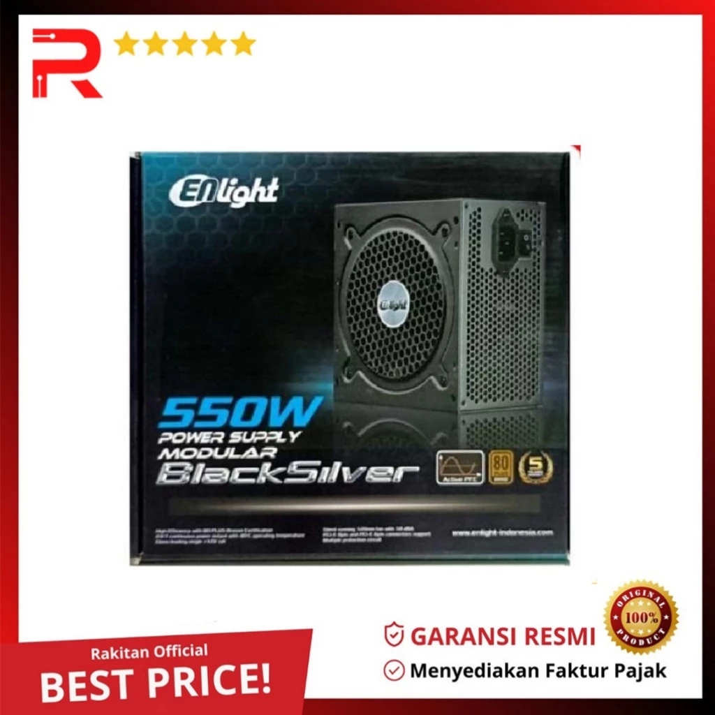Jual Power Supply ENLIGHT 550W 80+ BRONZE Full modular | Shopee Indonesia