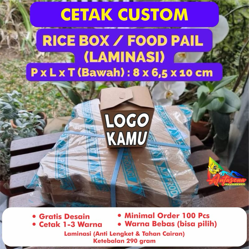 Jual Sablon / Cetak Custom Desain Food Pail / Rice Box || Gratis Desain ...