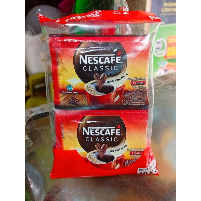 Jual NESCAFE CLASSIC KOPI INSTAN TANPA GULA ISI 10 SACHET PER RENCENG ...