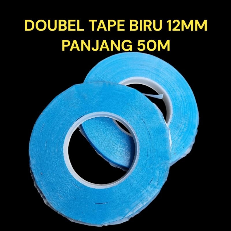 Jual DOUBLE TAPE BIRU 12MM PANJANG 50 METER TAHAN PANAS DAN LENGKET ...