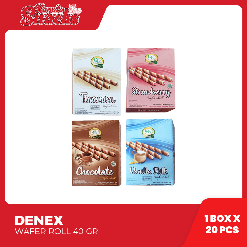 Jual DENEX Wafer Roll 40g - 1 Pack 20 Pcs | Shopee Indonesia