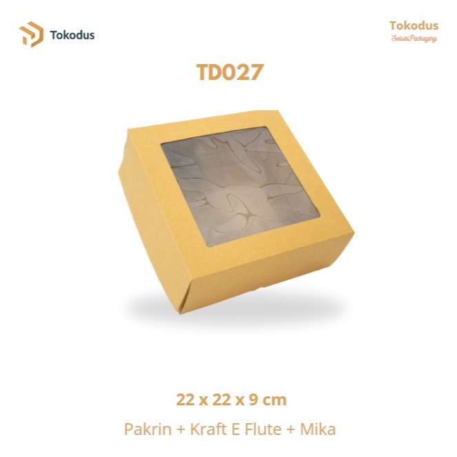 Jual Kardus Kue 22x22x9 cm Kardus Makanan/Kotak Kue/Kardus Mika ...