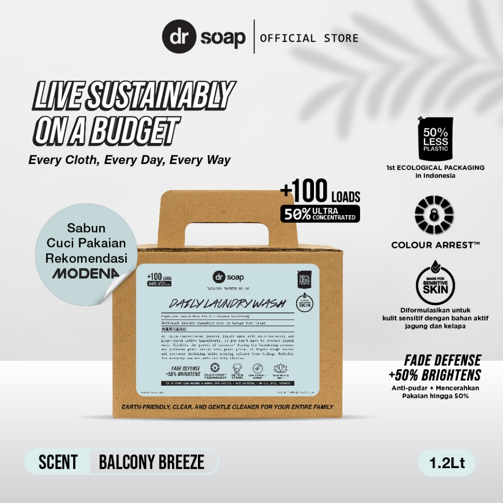 Jual dr soap Daily Laundry Wash 1.2L | Deterjen Anti Apek Anti Melar ...
