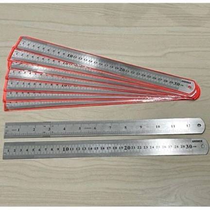 Jual Penggaris besi 30 cm, stainless steel ruler, penggaris besi | Shopee Indonesia