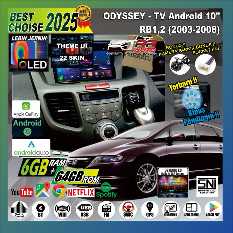Jual Odyssey OLD RB1 2003-2008 | RAM 6+64gb ROM,Head Unit Android OS13,QLED,Wifi,BT,Apple ...