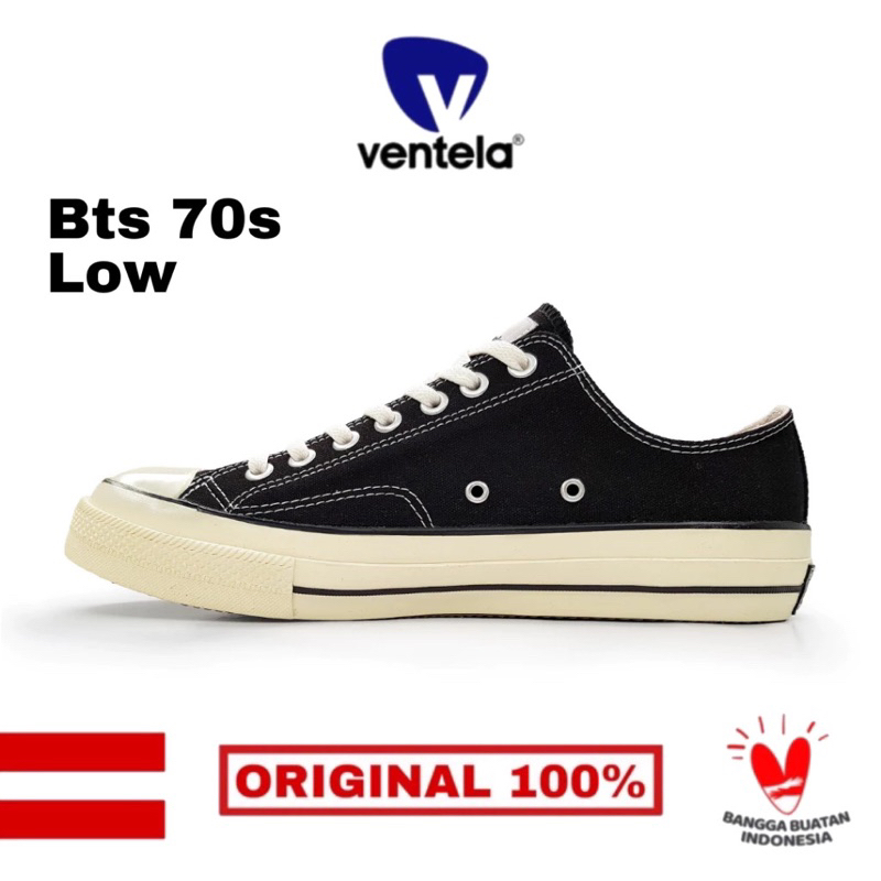 Jual Sepatu Ventela Bts 70s Back To 70s Low Black Natural Original ...