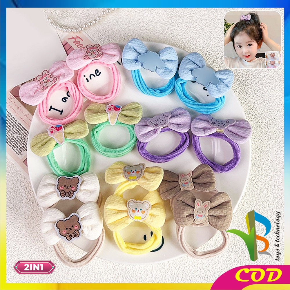 Jual RB-C1083 Ikat Rambut Anak Perempuan 2IN1 Karet Rambut Pita ...