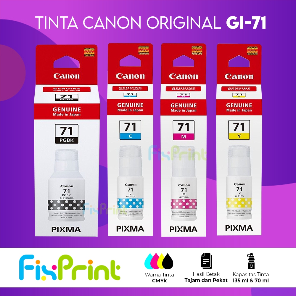 Jual FixPrint Tinta Original GI71 Canon GI-71 Refill Printer G1020 ...
