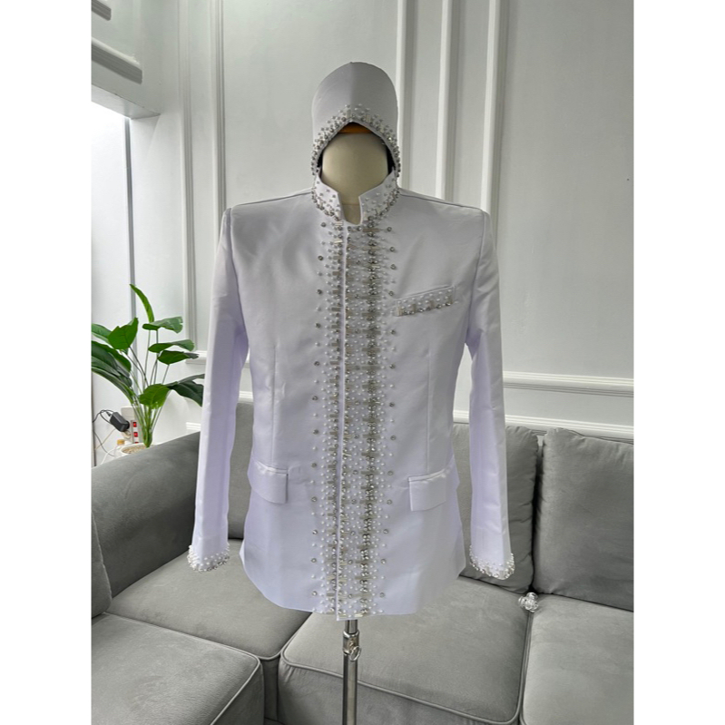 Jual Beskap Bapak/Pengantin Jumbo Kancing Dalam Batu Cangkang | Shopee ...