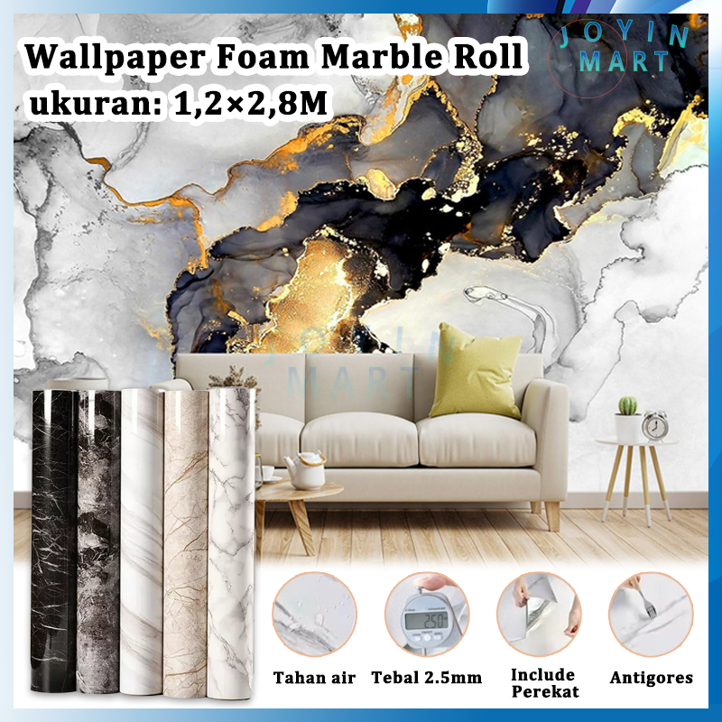 Jual Wallpaper Dinding Motif Vinyl Marble/Sticker Kamar Dekorasi (1.2 x ...
