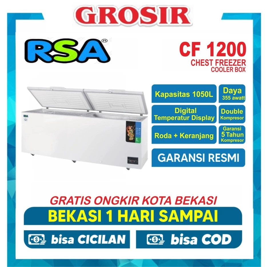 Jual RSA CHEST FREEZER CF-1200 BOX 1050 L LEMARI PEMBEKU 1050 LITER CF ...
