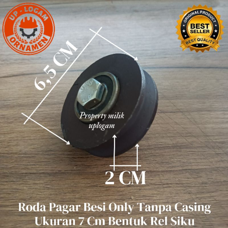 Jual Roda Pagar Besi Tanpa Casing Ukuran 7Cm Bentuk Rel Siku ...
