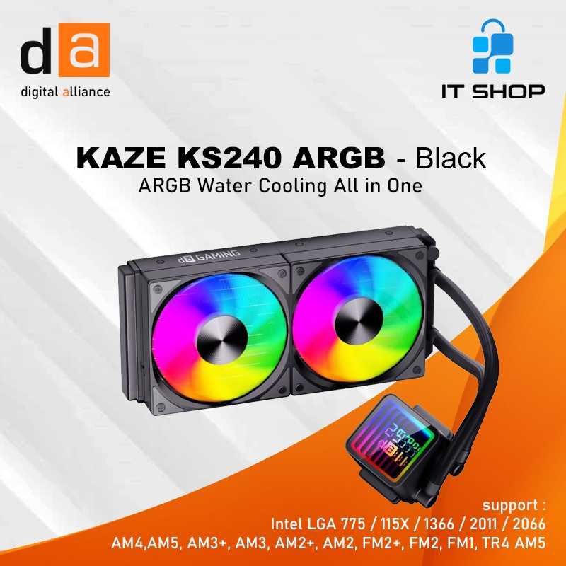 Jual Digital Alliance KAZE KS240 ARGB Liquid CPU Cooler - Black ...