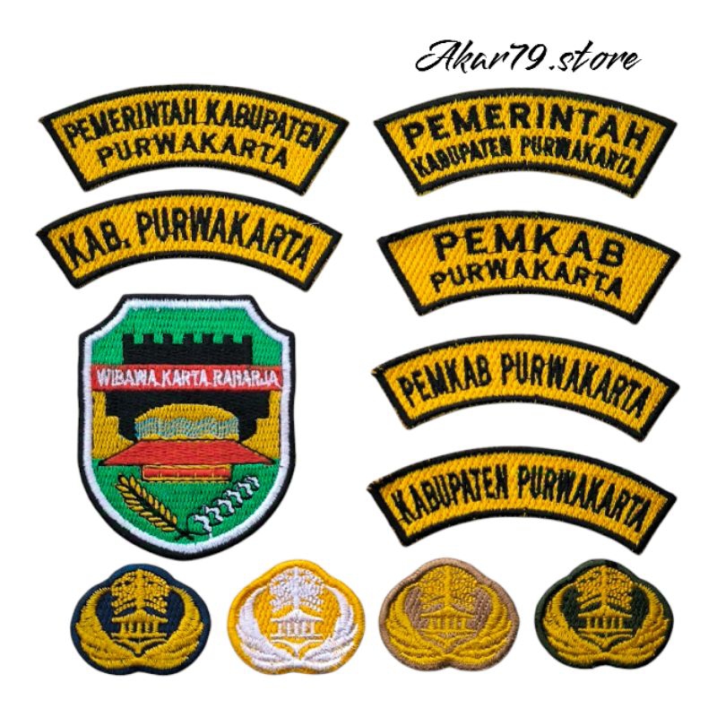 Jual BORDIR BADGE EMBLEM ATRIBUT SERAGAM PNS ASN KORPRI LOGO LOKASI KABUPATEN PURWAKARTA ...