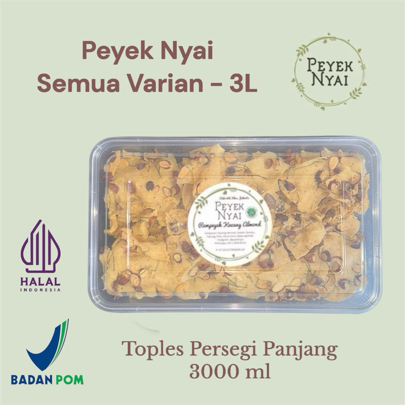 Jual PEYEK NYAI - Rempeyek Semua Varian (Toples 3L) PANJANG | Peyek ...