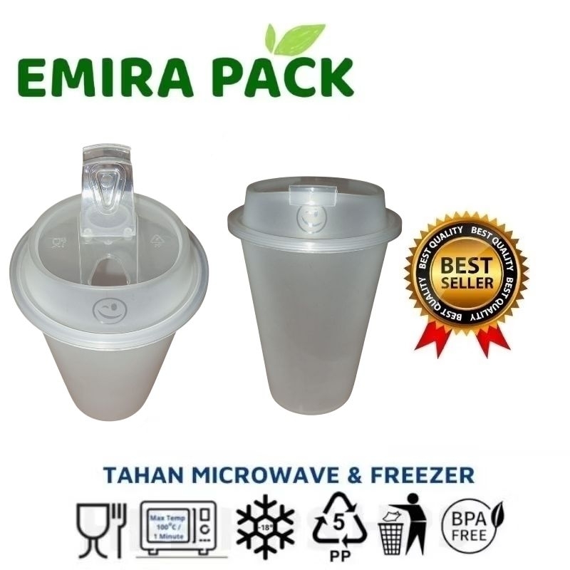 Jual CUP PREMIUM INJECTION DATAR FTOST 12 SD 22 OZ + Tutup Flip Lid ...