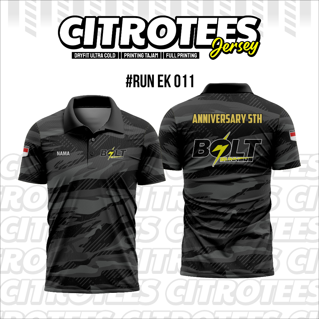 Jual Jersey Bolt Runners | FREE CUSTOM | FULL PRINTING | Shopee Indonesia