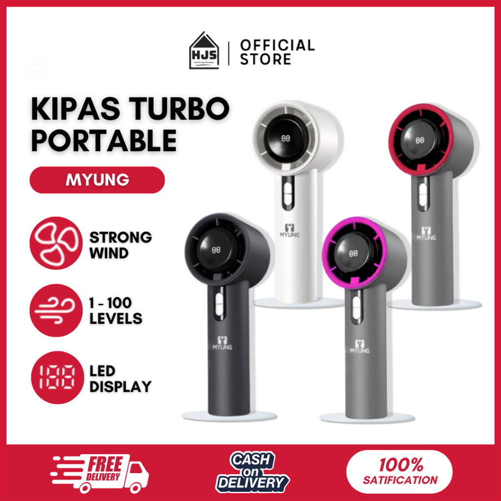 Jual [HJS] Kipas Angin Turbo Portable Handheld Rechargeable Mini Fan ...