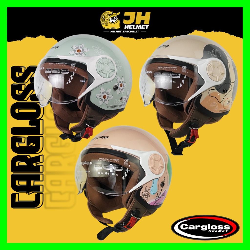 Jual Helm Cargloss Retro Original YRH Hijab Graphic Motif | GRATIS ...