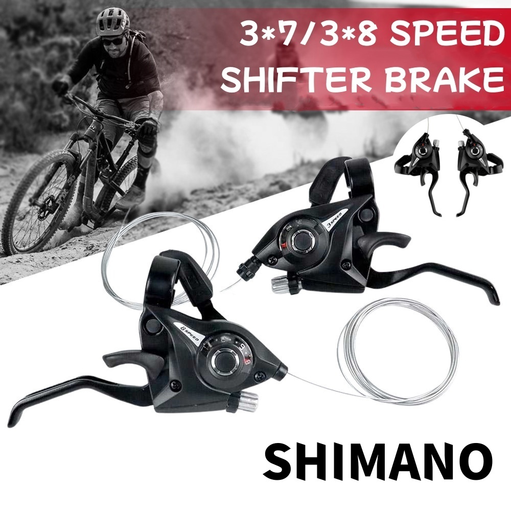 Jual 3*7 Speed/3*8 Speed Speed Shifter Handle Brake Rem Sepeda - Black ...
