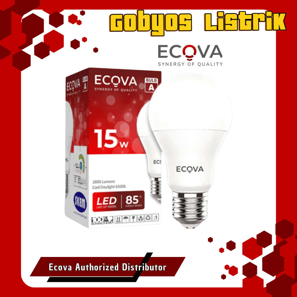 Jual Gobyos Ecova A Bulb Lampu LED 15W Cool Daylight Usia 30.000 Jam Garansi 2 Tahun | Shopee ...