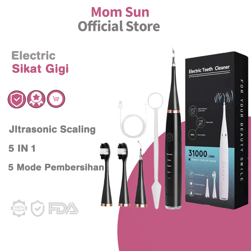 Jual Mom Sun Sikat Gigi Elektrik 5 IN 1 Alat Pembersih Karang Gigi ...