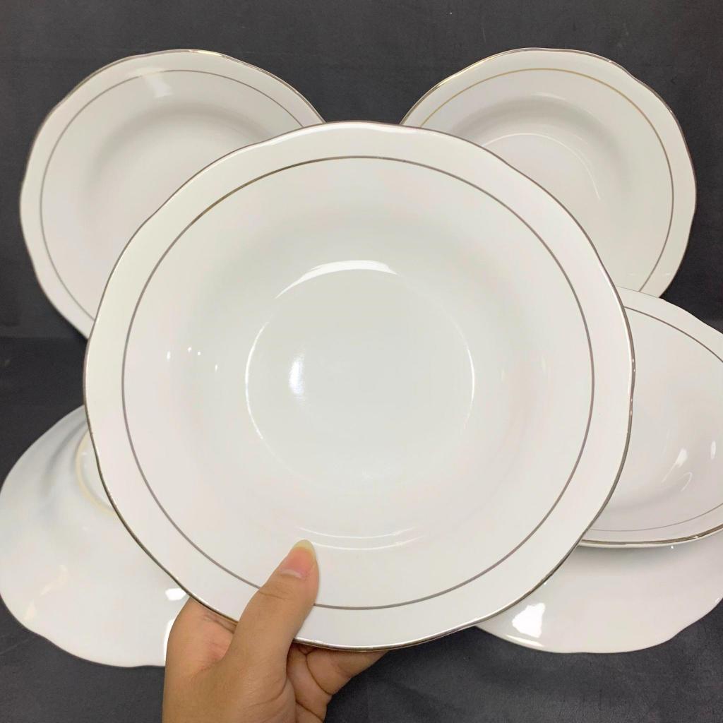 Jual SANGO Piring Keramik List Mas Ukuran 9 / Piring Makan Prasmanan ...
