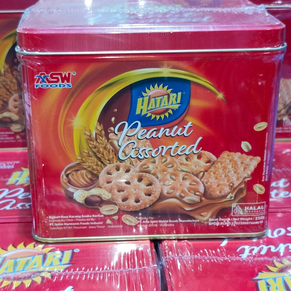 Jual HATARI Peanut Assorted Kaleng 350gr Biskuit rasa Kacang Promo ...