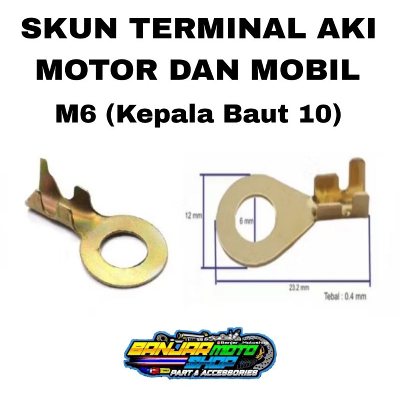 Jual Skun Aki / Skun Terminal Kabel / Skun Bulat M6 (Baut 10) | Shopee ...