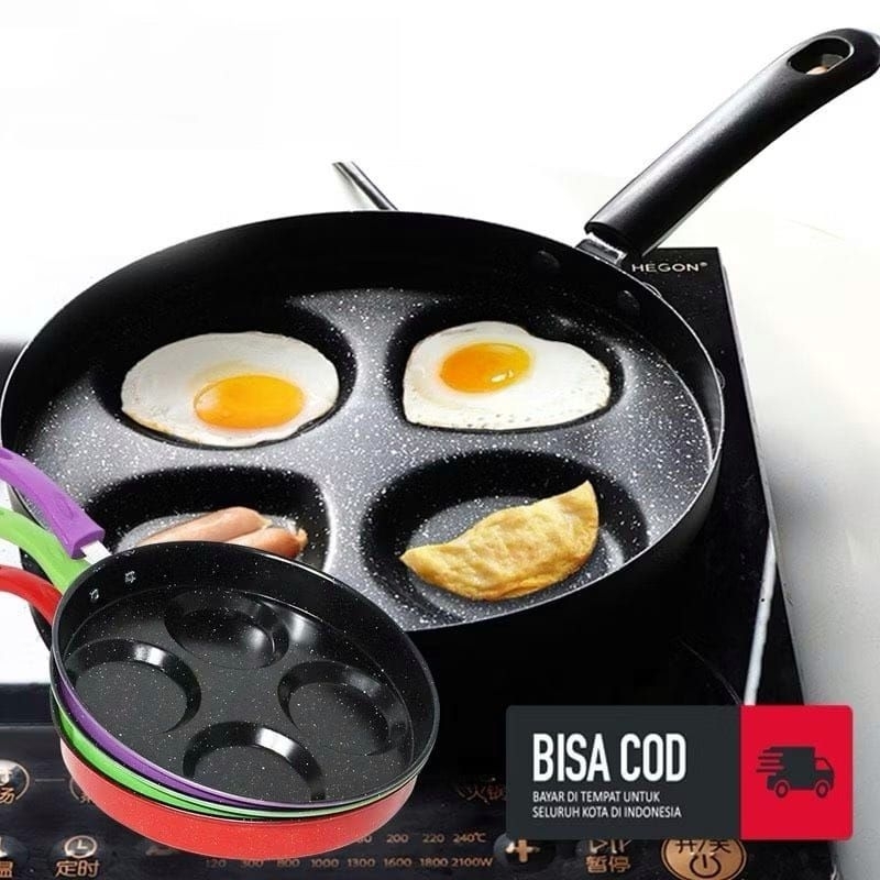 Jual Frypan Cetakan Telur Mata Sapi 4 Lubang / Wajan Teflon Cetakan ...