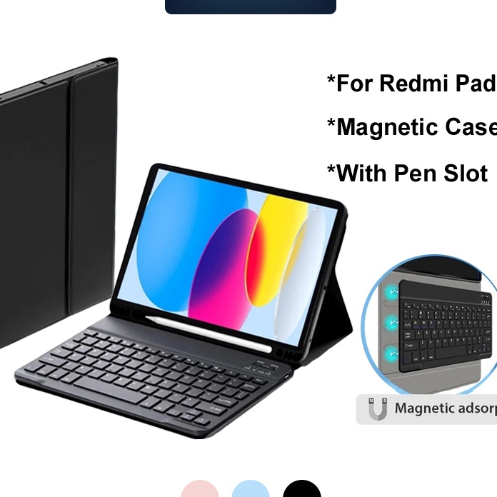 Jual New Magnetic Bluetooth Keyboard Case for Redmi Pad SE 11 inch ...