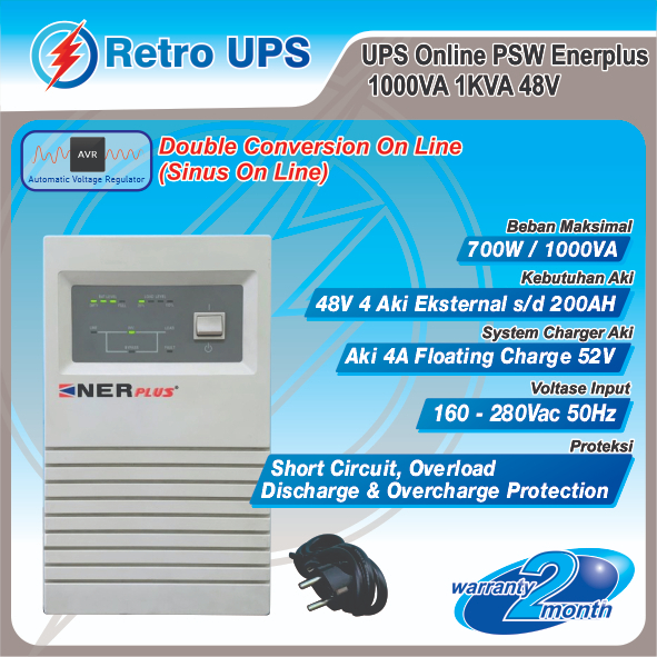 Jual UPS Online PSW Enerplus 1000VA 1KVA 48V Bergaransi | Shopee Indonesia