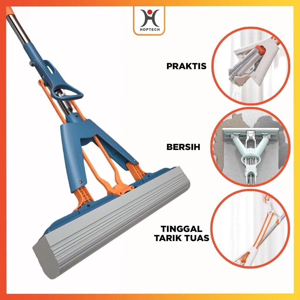 Jual Hoptech - Pel Lantai Spons Lipat Otomatis | Sponge Mop Jumbo 29cm ...