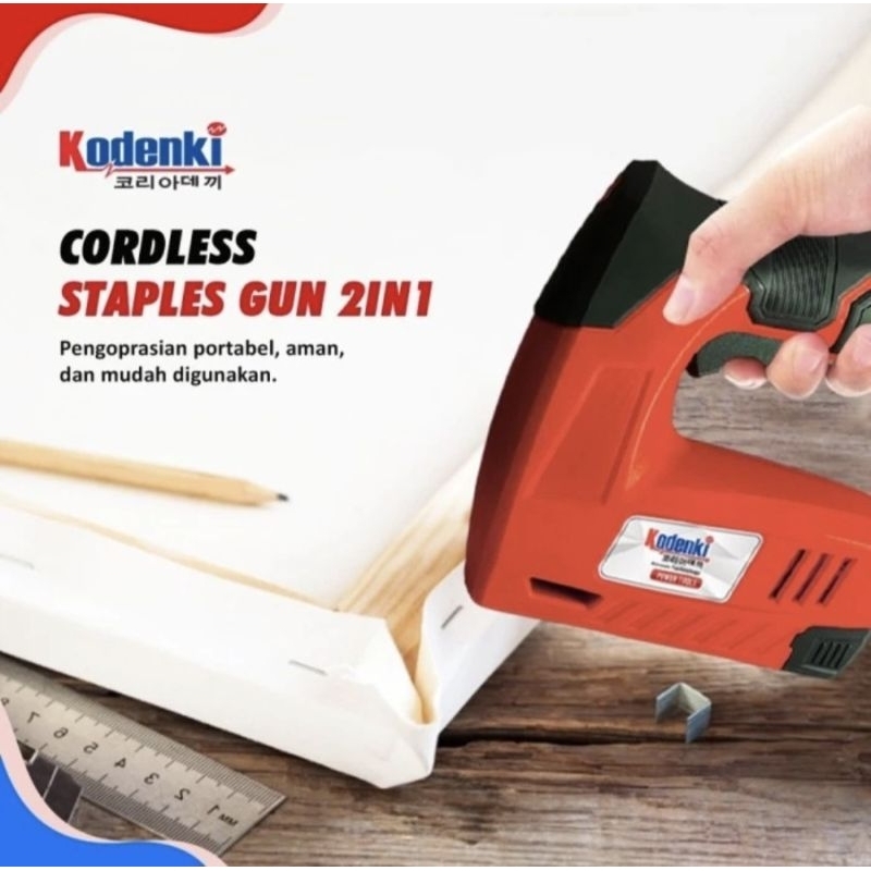 Jual Mesin paku staples tembak 2in1 baterai cordless stapler gun Kodenki KDK-CSG132 | Shopee ...