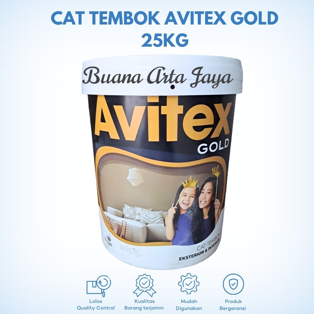 Jual Avitex Gold Cat Tembok Interior dan Eksterior PUTIH - 25 Kg ( Pail ...