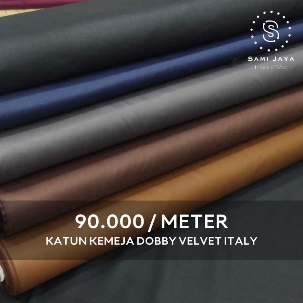 Jual Kain Katun Bahan Kemeja Dobby Velvet Italy | Shopee Indonesia
