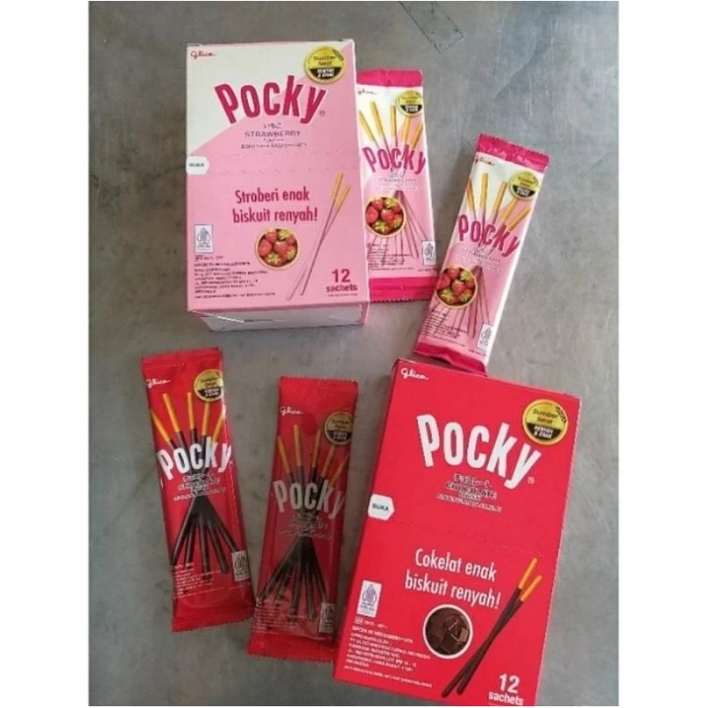 Jual Biskuit Stik Glico Pocky Sachet Rasa Chocolate dan Strawberry isi ...