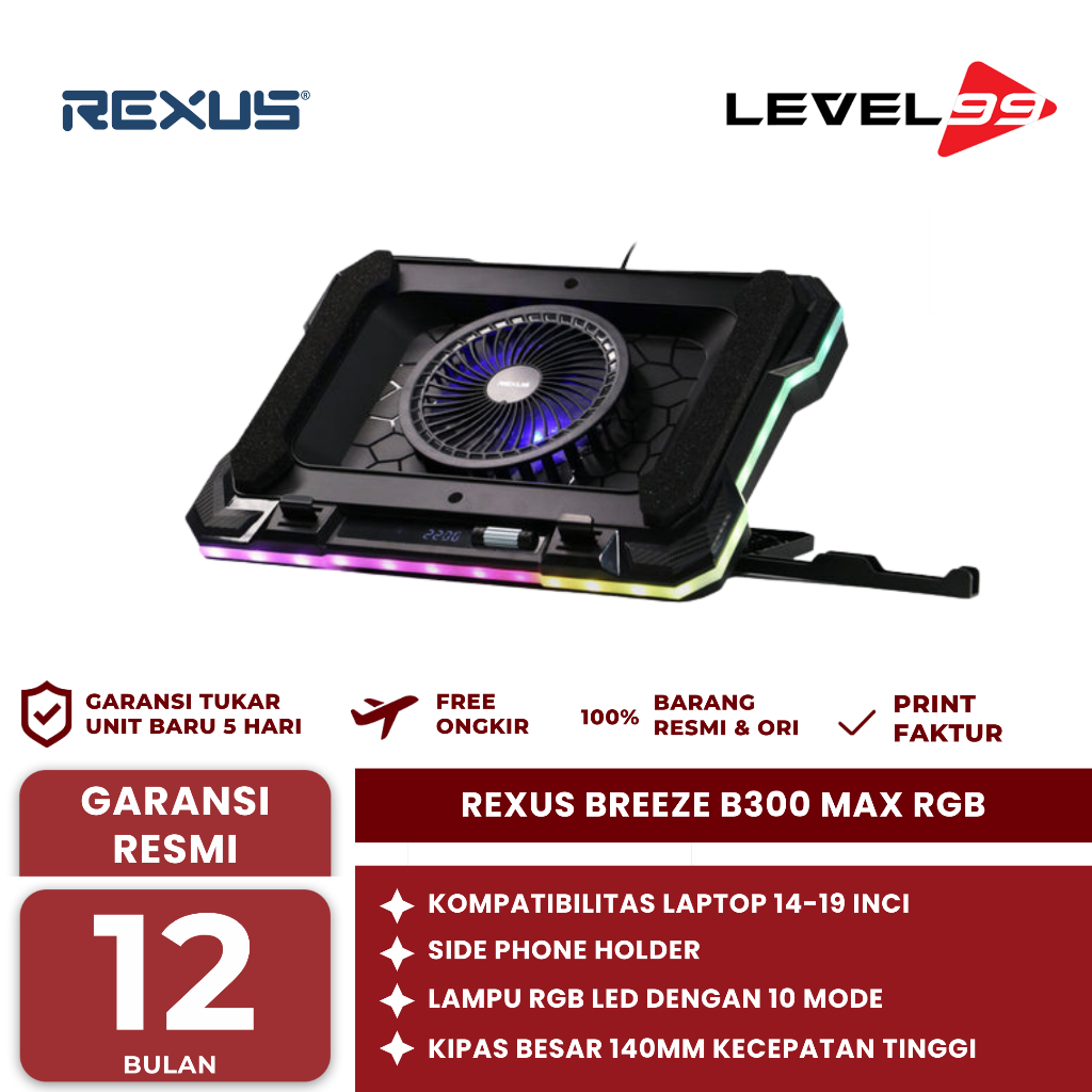 Jual Rexus Breeze B300 Max Rgb Coolingpad | Shopee Indonesia