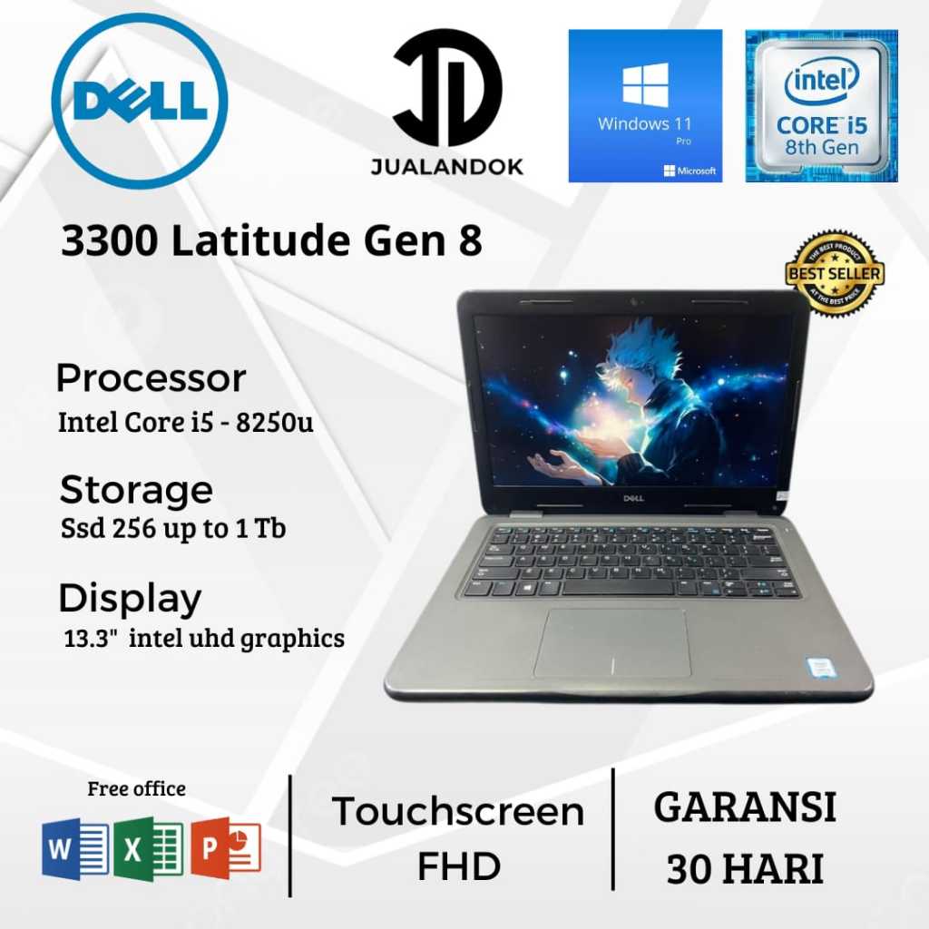 Jual Laptop Dell Latitude 3300 Core i5 Gen 8 - RAM 16GB - SSD 1TB - 13 ...